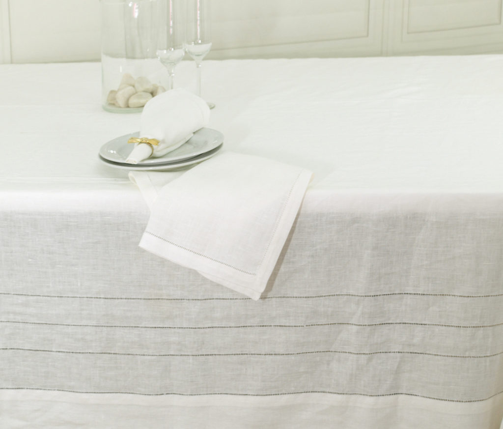 Handcraft hemstitched tablecloth elegant holiday table cloth dining ...