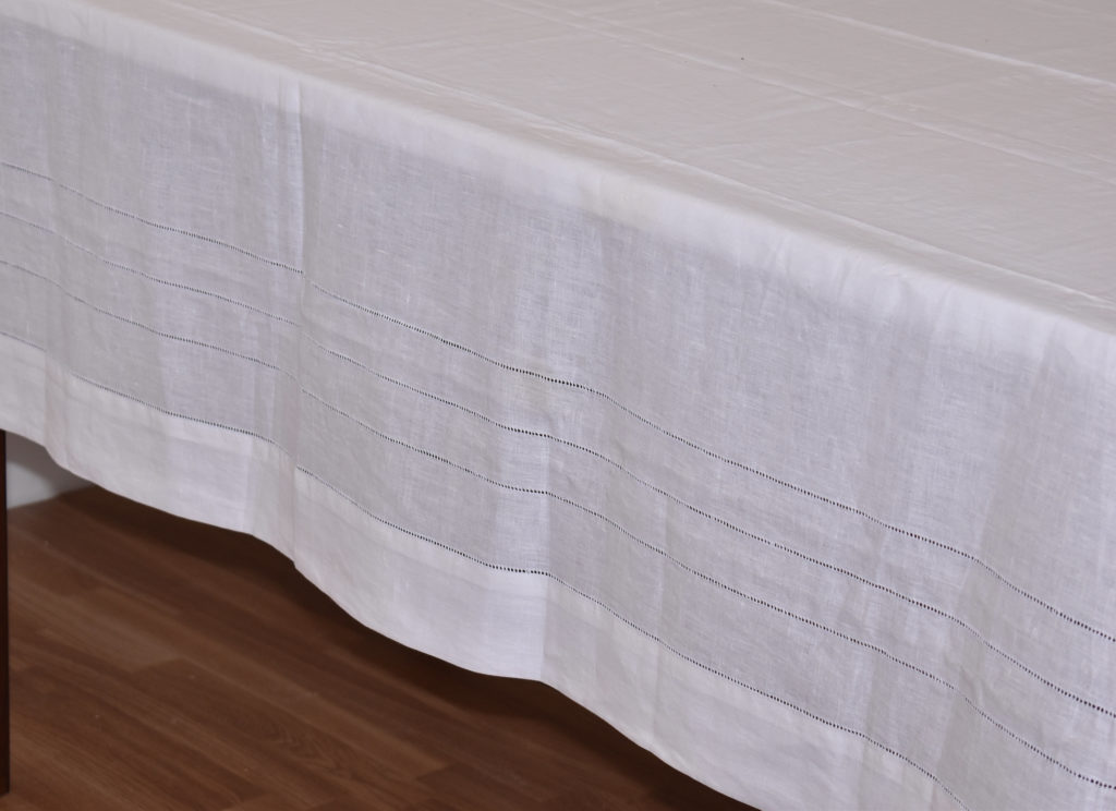 Handcraft hemstitched tablecloth elegant holiday table cloth dining ...